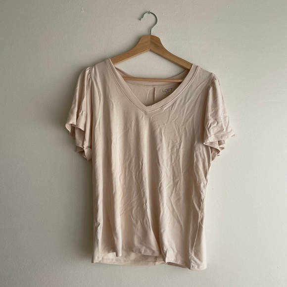 LOFT | Tops | Nwt Loft Tee Butterfly Sleeve Size L Petite | Poshmark